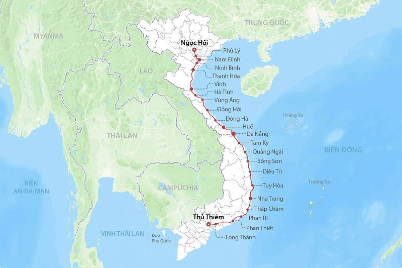 Bản đồ cao tốc Bắc Nam cập nhật chi tiết nhất 2025